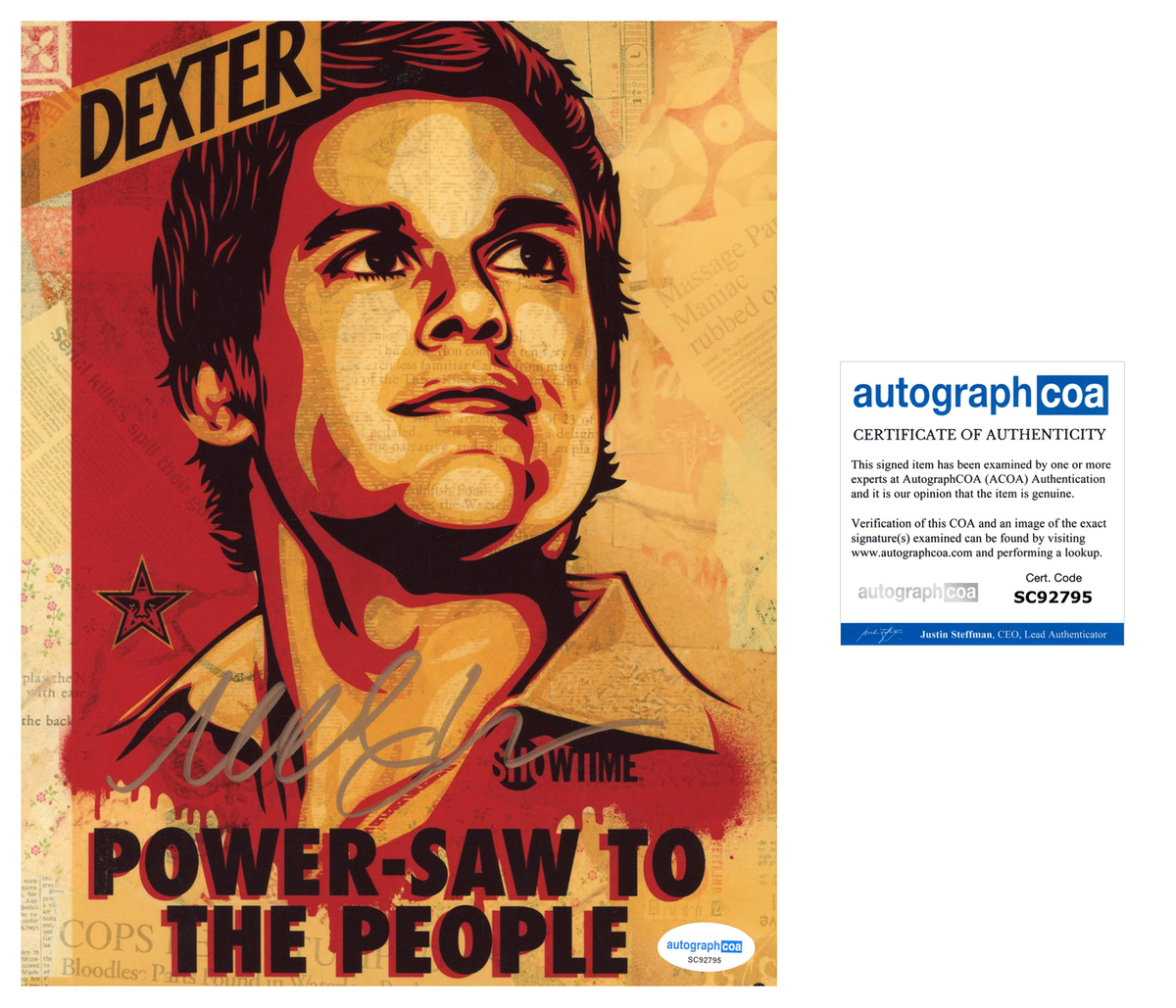 Michael C Hall Dexter Signed Autograph 8x10 Photo ACOA | Outlaw Hobbies ...