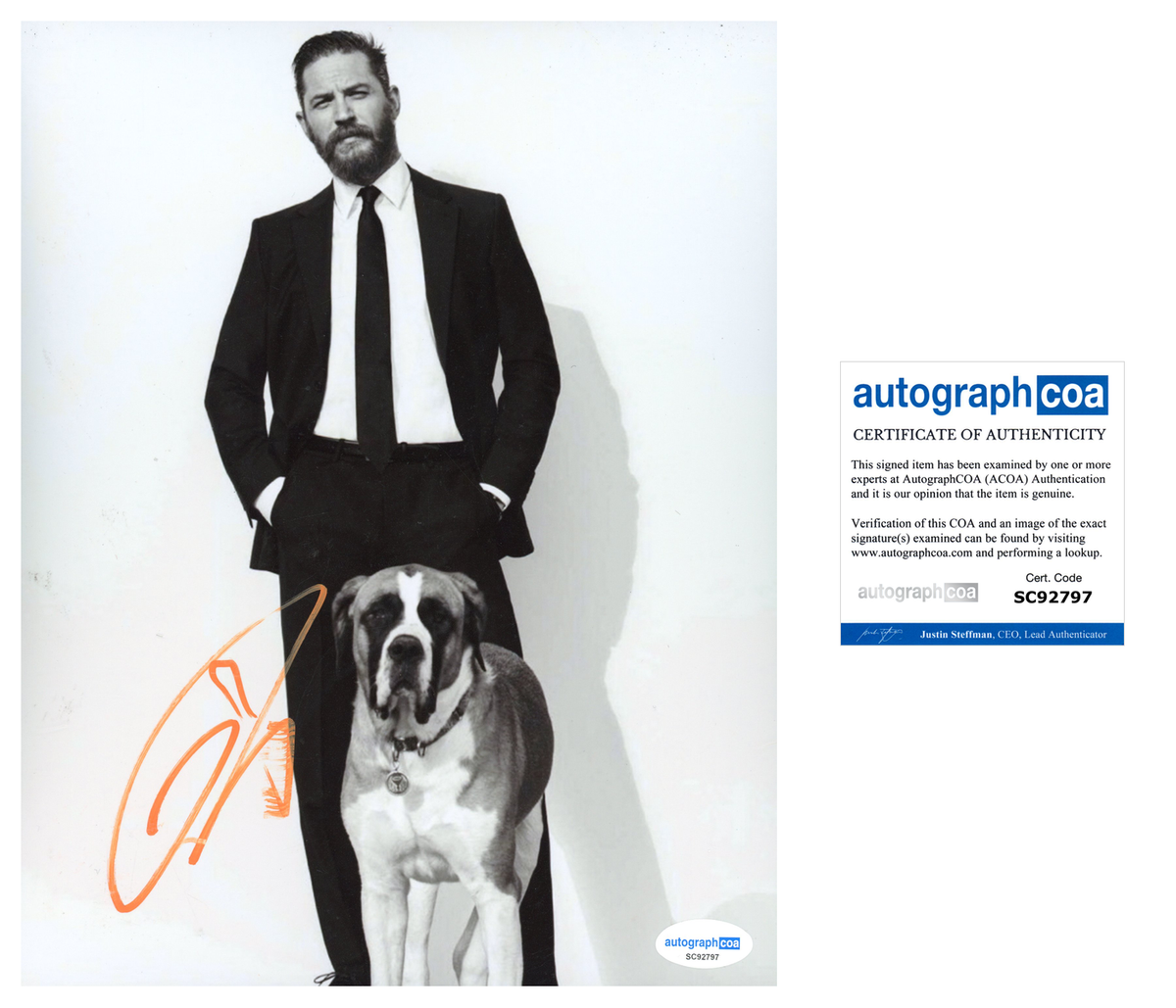 Tom Hardy Mad Max Signed Autograph 8x10 Photo ACOA | Outlaw Hobbies ...