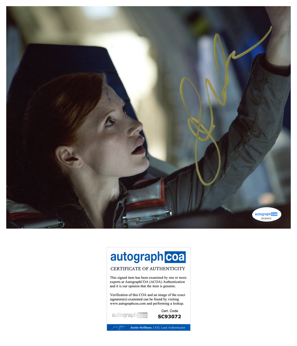 Jessica Chastain Martian Signed Autograph 8x10 Photo ACOA | Outlaw ...