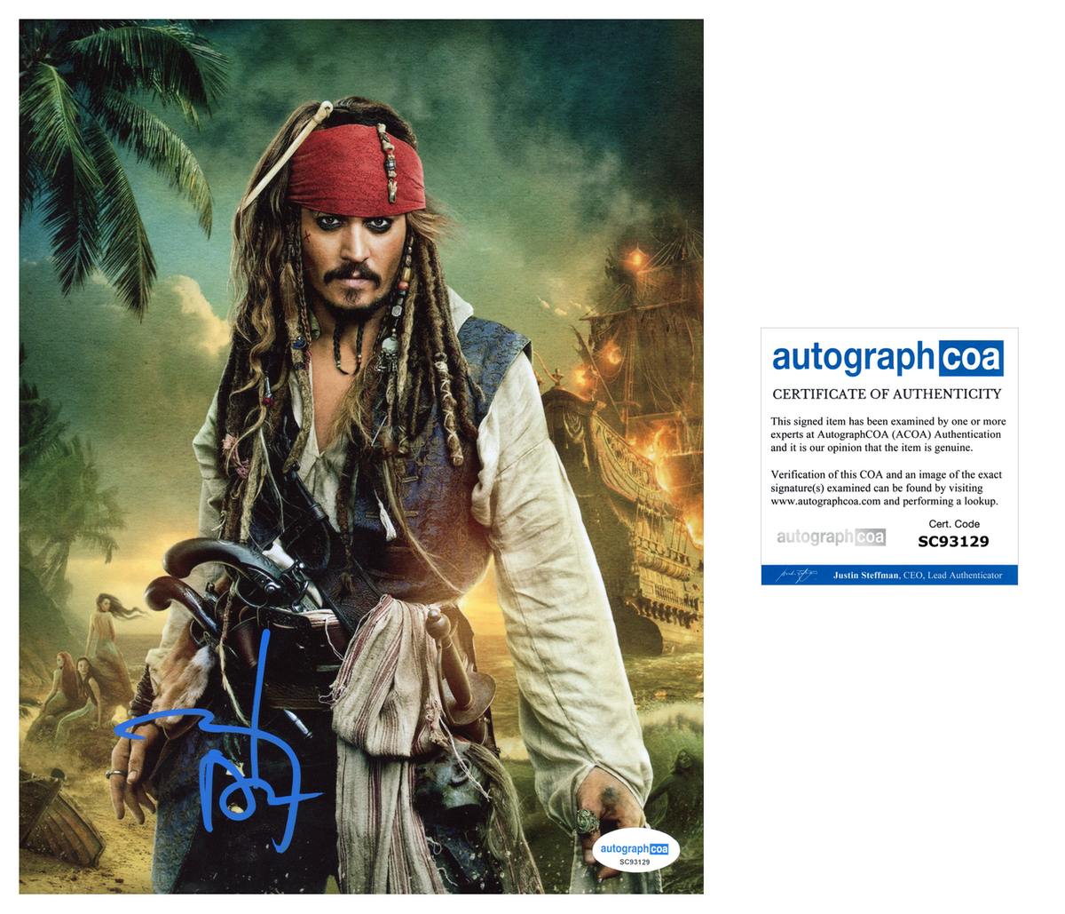 Johnny Depp Pirates Signed Autograph 8x10 Photo ACOA | Outlaw Hobbies ...