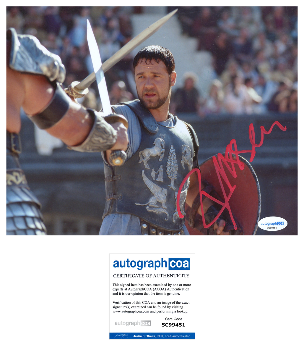 Russell Crowe Gladiator Signed Autograph 8x10 Photo ACOA | Outlaw ...