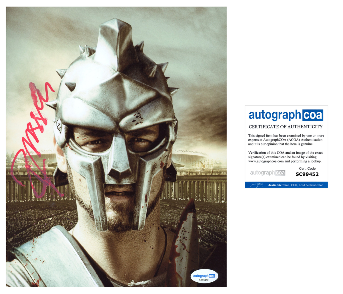 Russell Crowe Gladiator Signed Autograph 8x10 Photo ACOA | Outlaw ...
