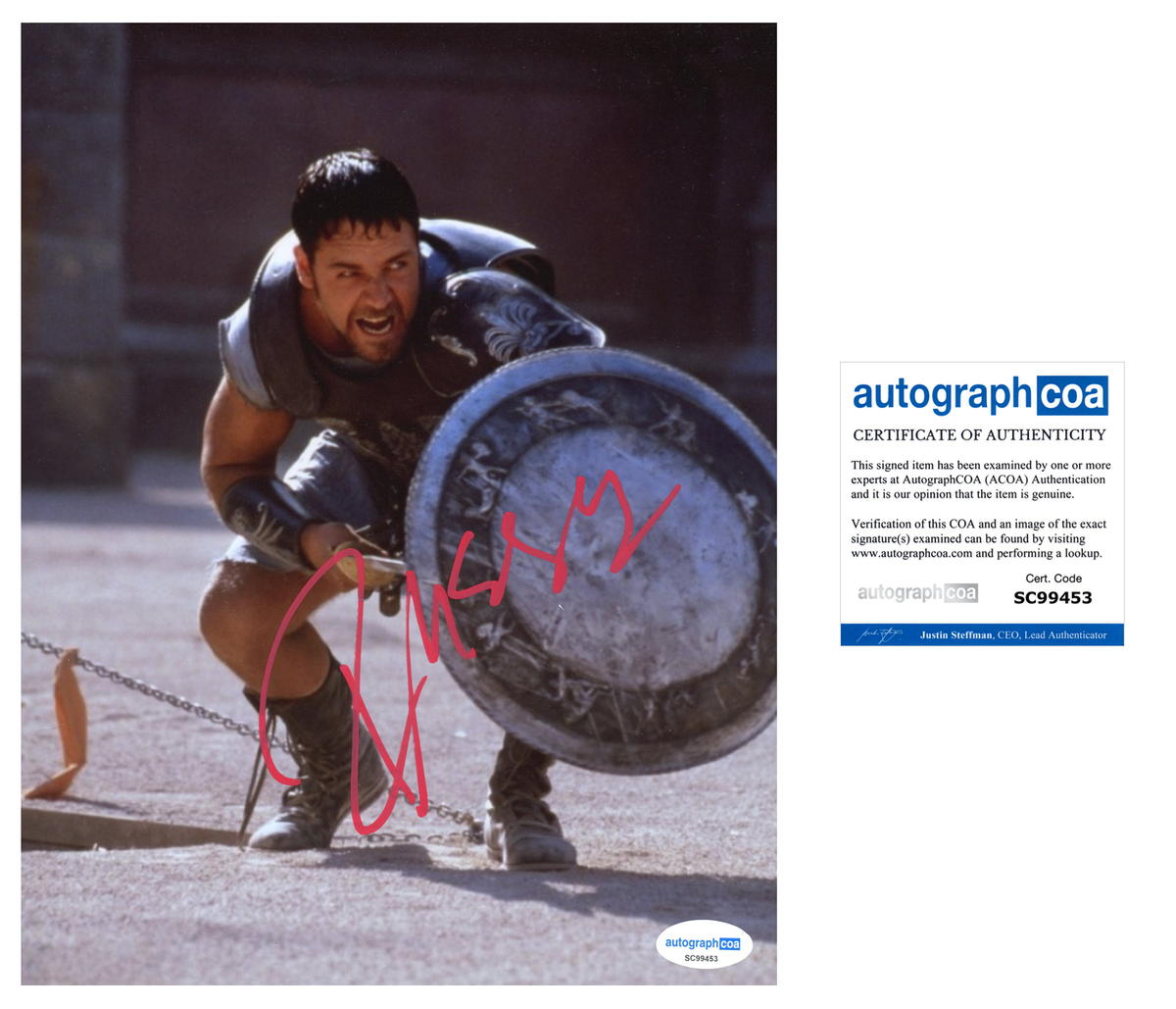 Russell Crowe Gladiator Signed Autograph 8x10 Photo ACOA | Outlaw ...