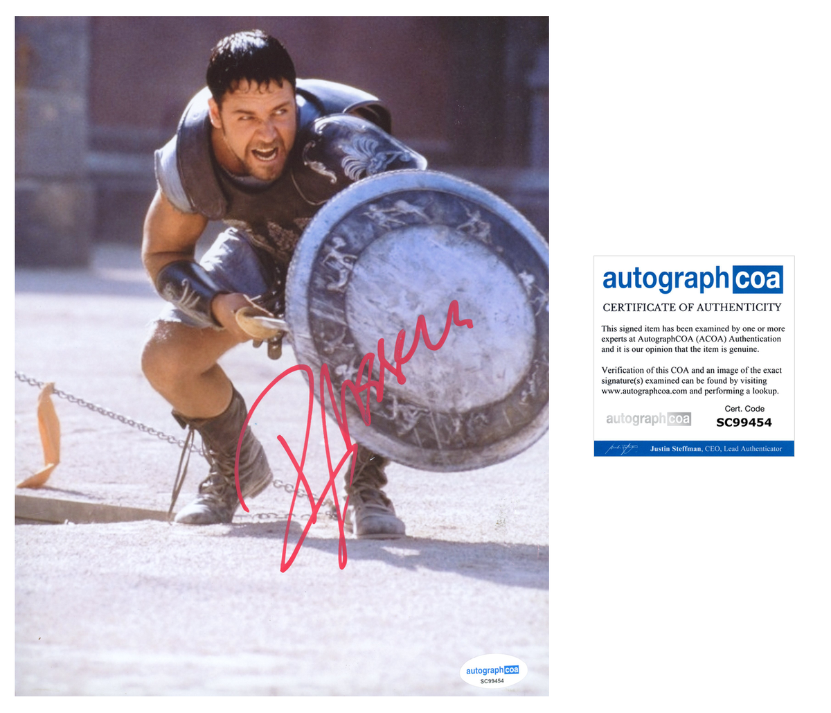 Russell Crowe Gladiator Signed Autograph 8x10 Photo ACOA | Outlaw ...