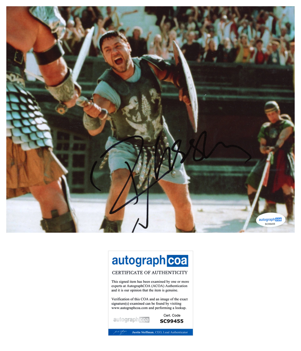 Russell Crowe Gladiator Signed Autograph 8x10 Photo ACOA | Outlaw ...