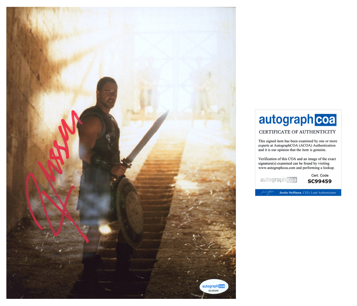 Russell Crowe Gladiator Signed Autograph 8x10 Photo ACOA | Outlaw ...