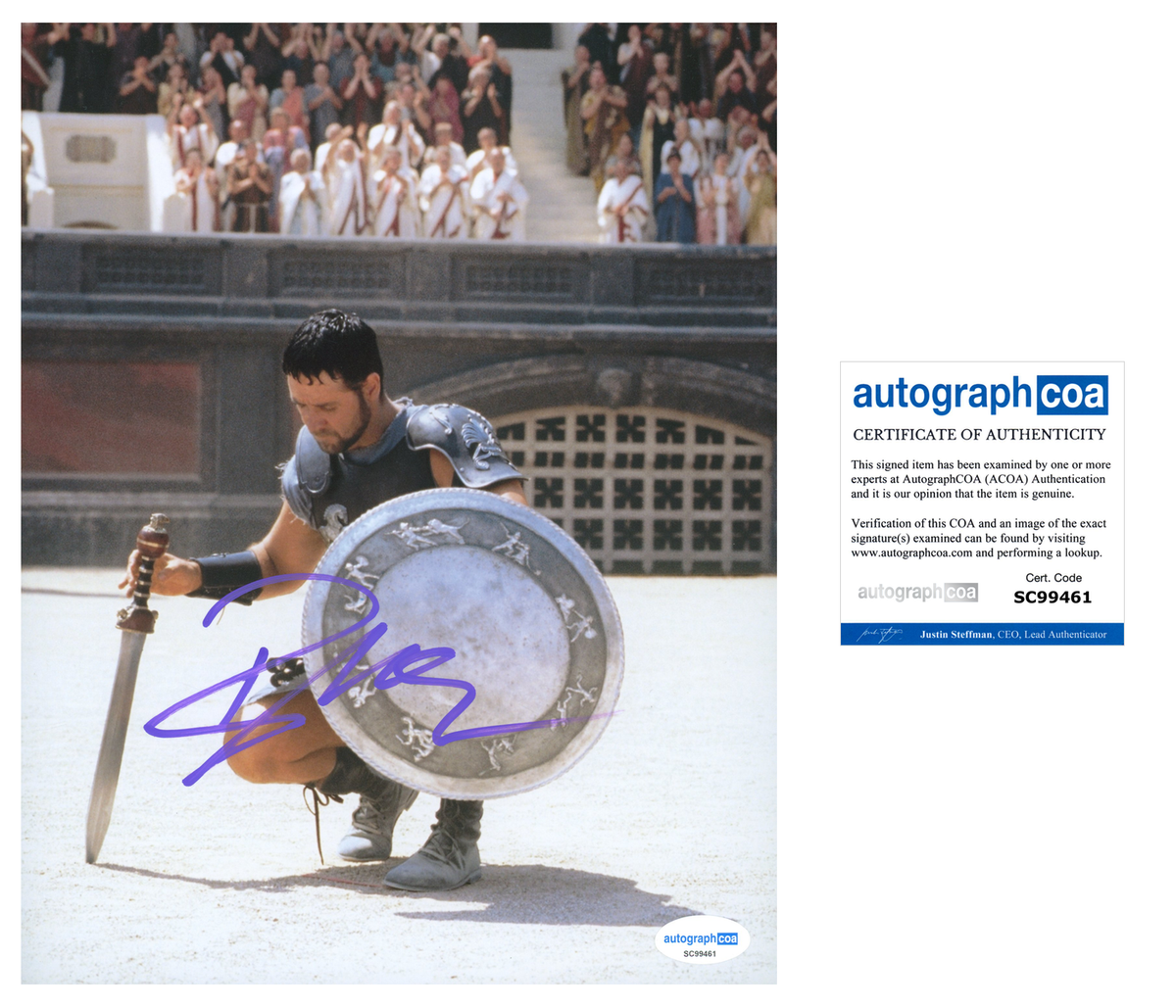 Russell Crowe Gladiator Signed Autograph 8x10 Photo ACOA | Outlaw ...