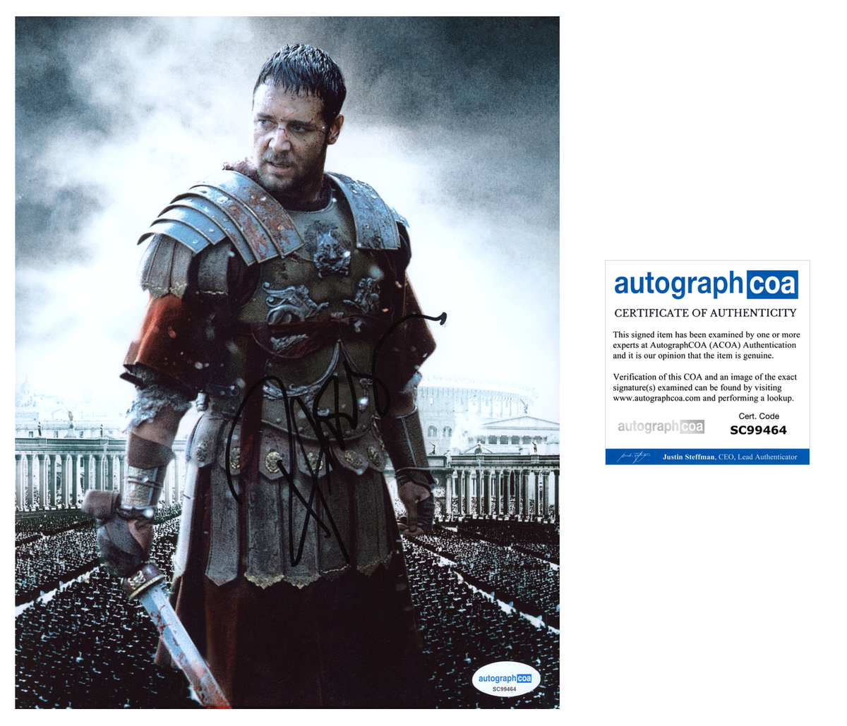 Russell Crowe Gladiator Signed Autograph 8x10 Photo ACOA | Outlaw ...