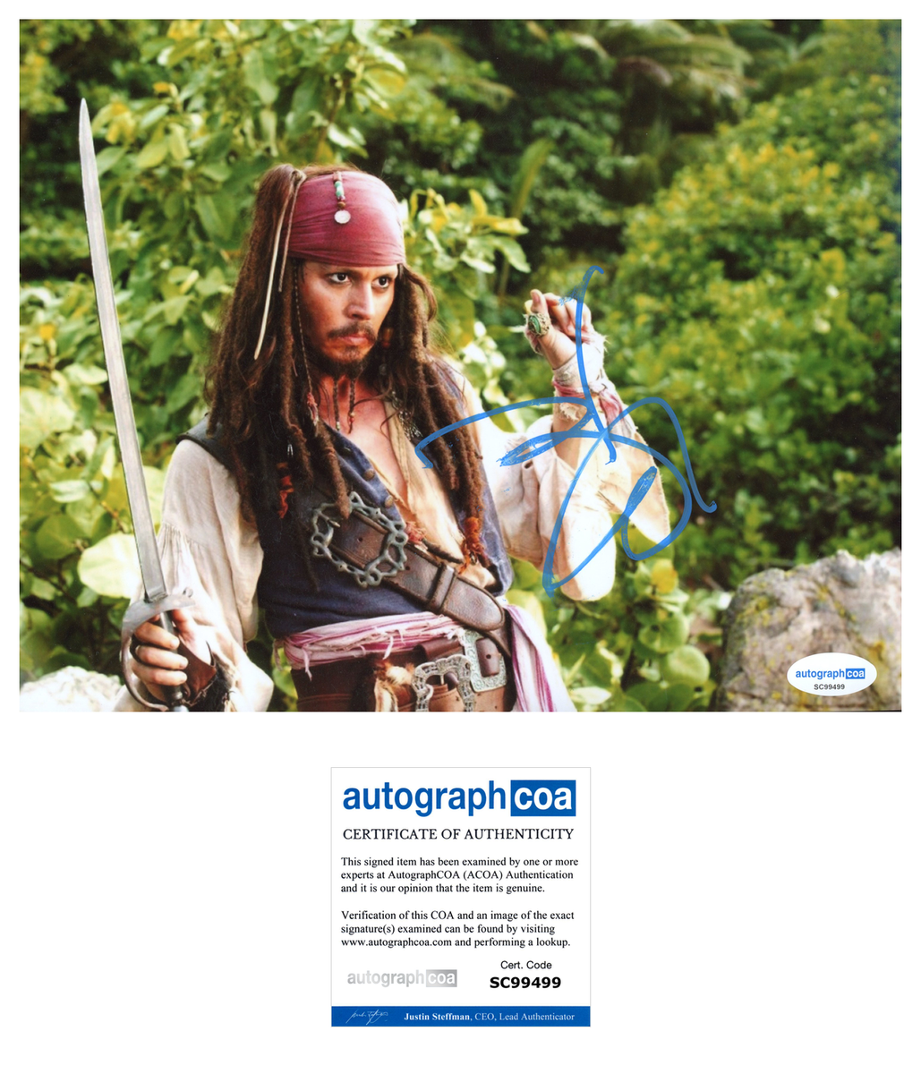 Johnny Depp Pirates Signed Autograph 8x10 Photo ACOA | Outlaw Hobbies ...