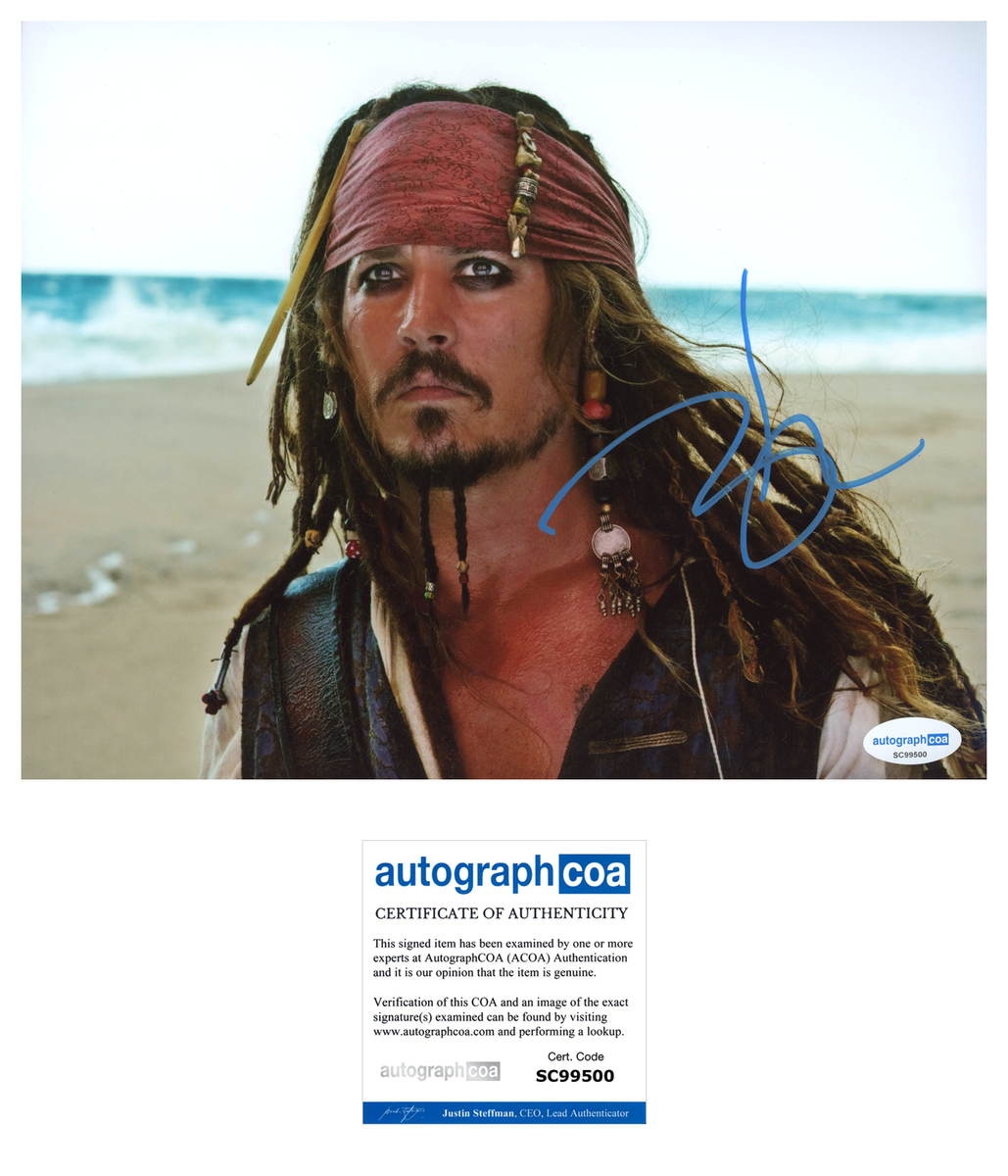 Johnny Depp Pirates Signed Autograph 8x10 Photo ACOA | Outlaw Hobbies ...