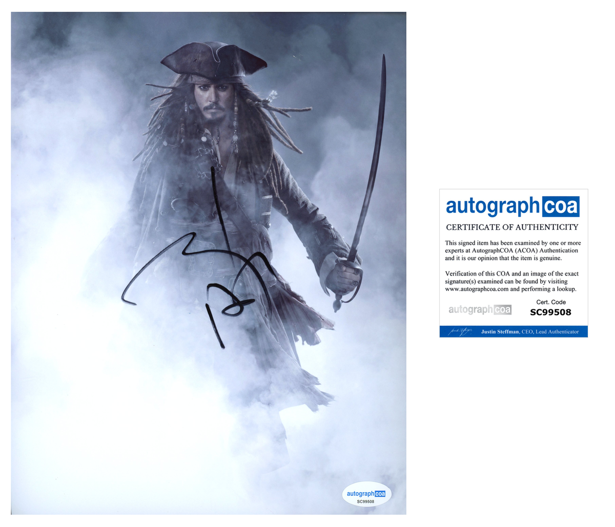 Johnny Depp Pirates Signed Autograph 8x10 Photo ACOA | Outlaw Hobbies ...