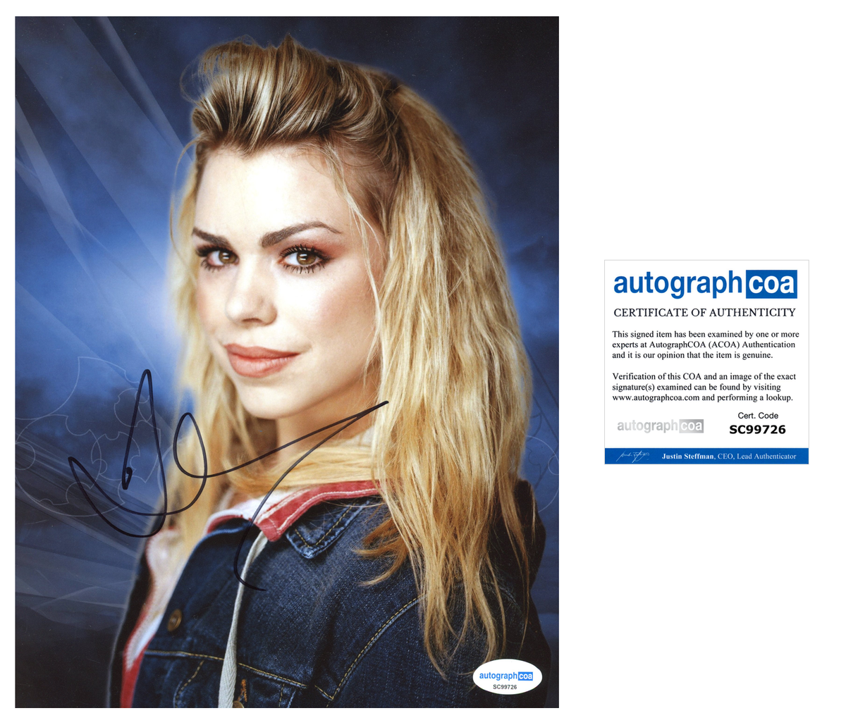Billie Piper Doctor Who Signed Autograph 8x10 Photo ACOA | Outlaw ...