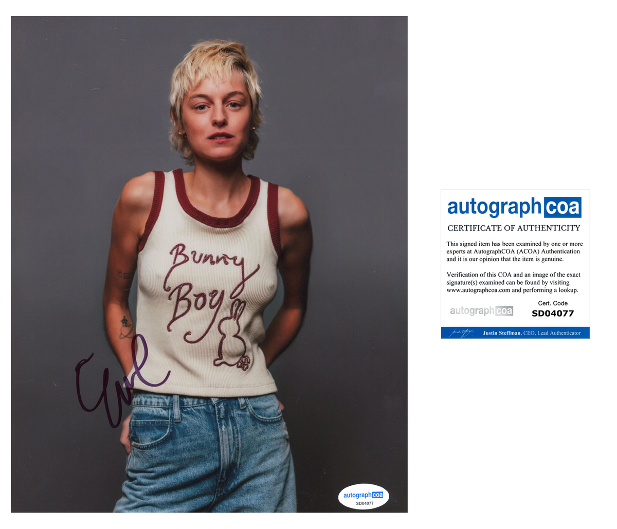 Emma Corrin Deadpool Signed Autograph 8x10 Photo ACOA | Outlaw Hobbies ...