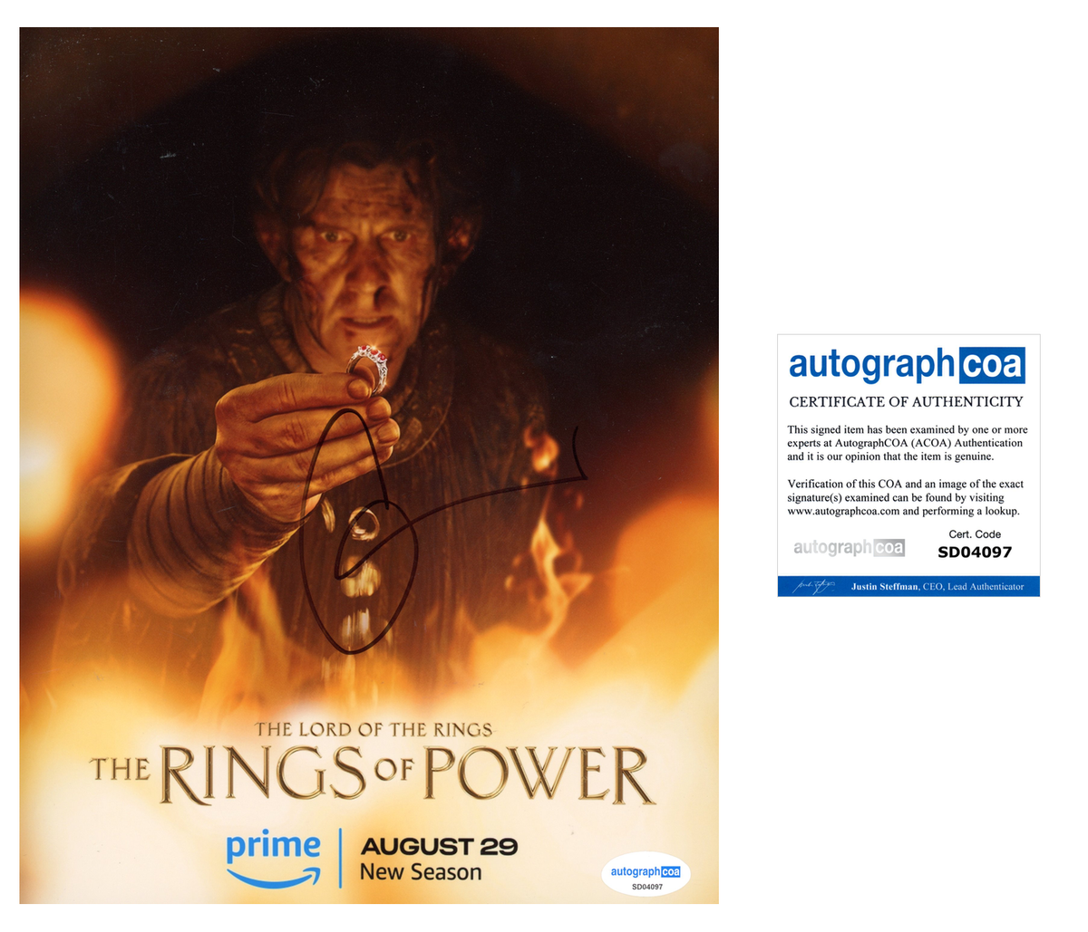 Charles Edwards Rings of Power Signed Autograph 8x10 Photo ACOA ...