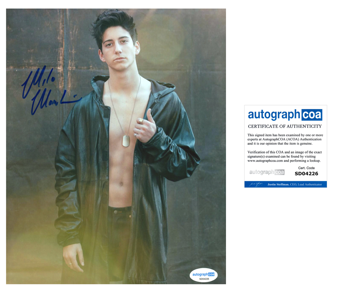 Milo Manheim School Spirits Signed Autograph 8x10 Photo ACOA | Outlaw ...