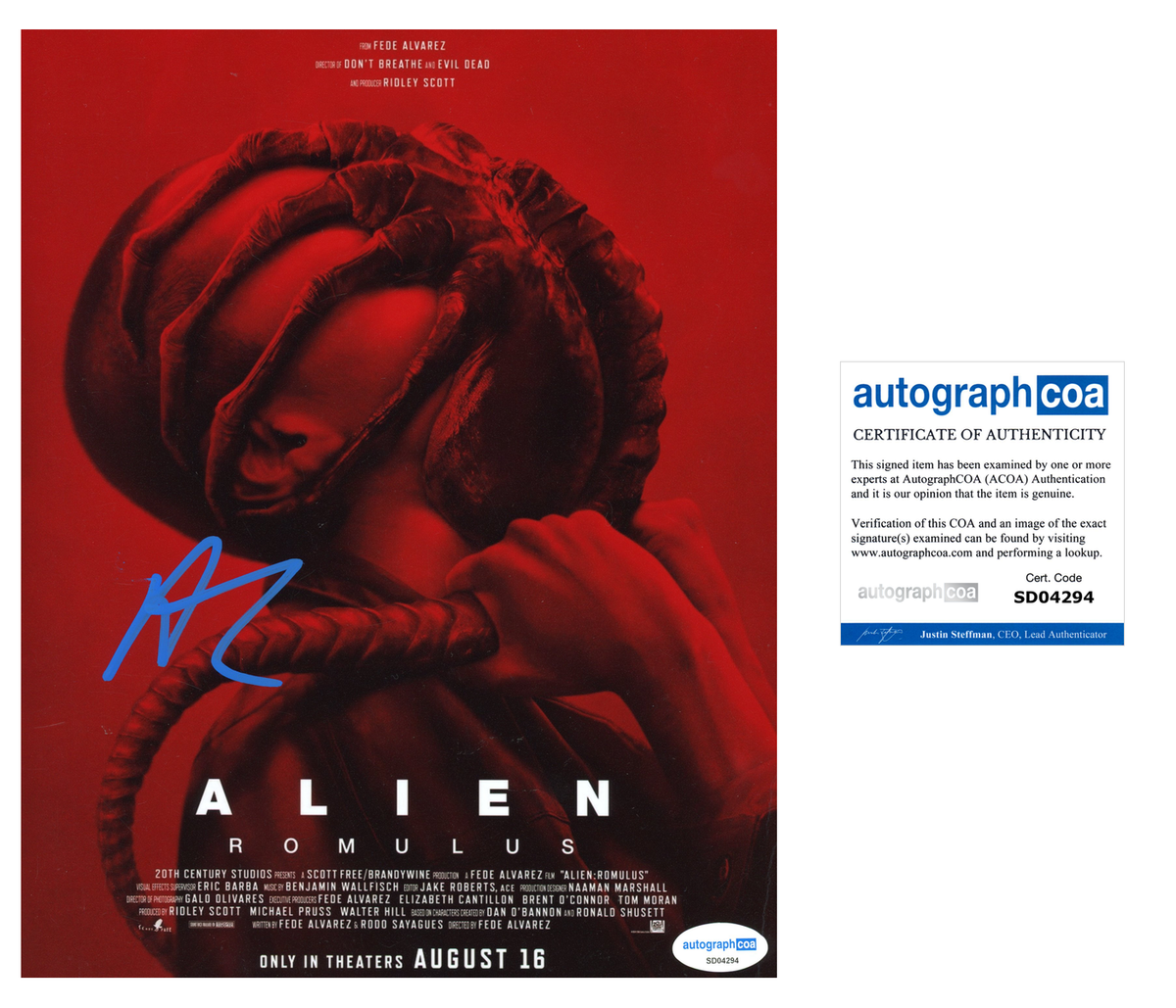 Archie Renaux Alien Signed Autograph 8x10 Photo ACOA | Outlaw Hobbies ...