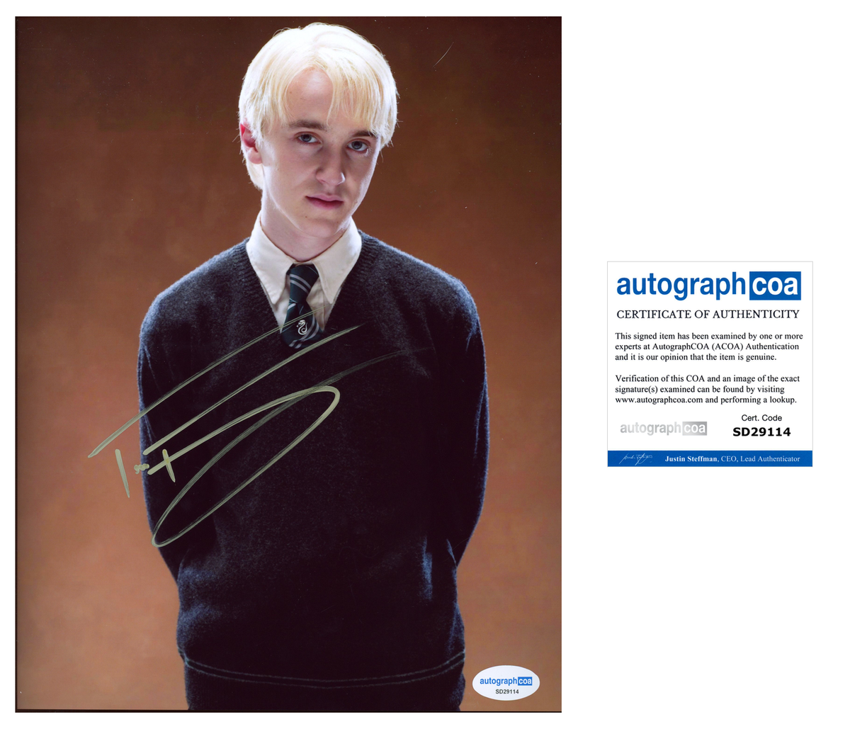 Tom Felton Harry Potter SIgned Autograph 8x10 Photo ACOA | Outlaw ...