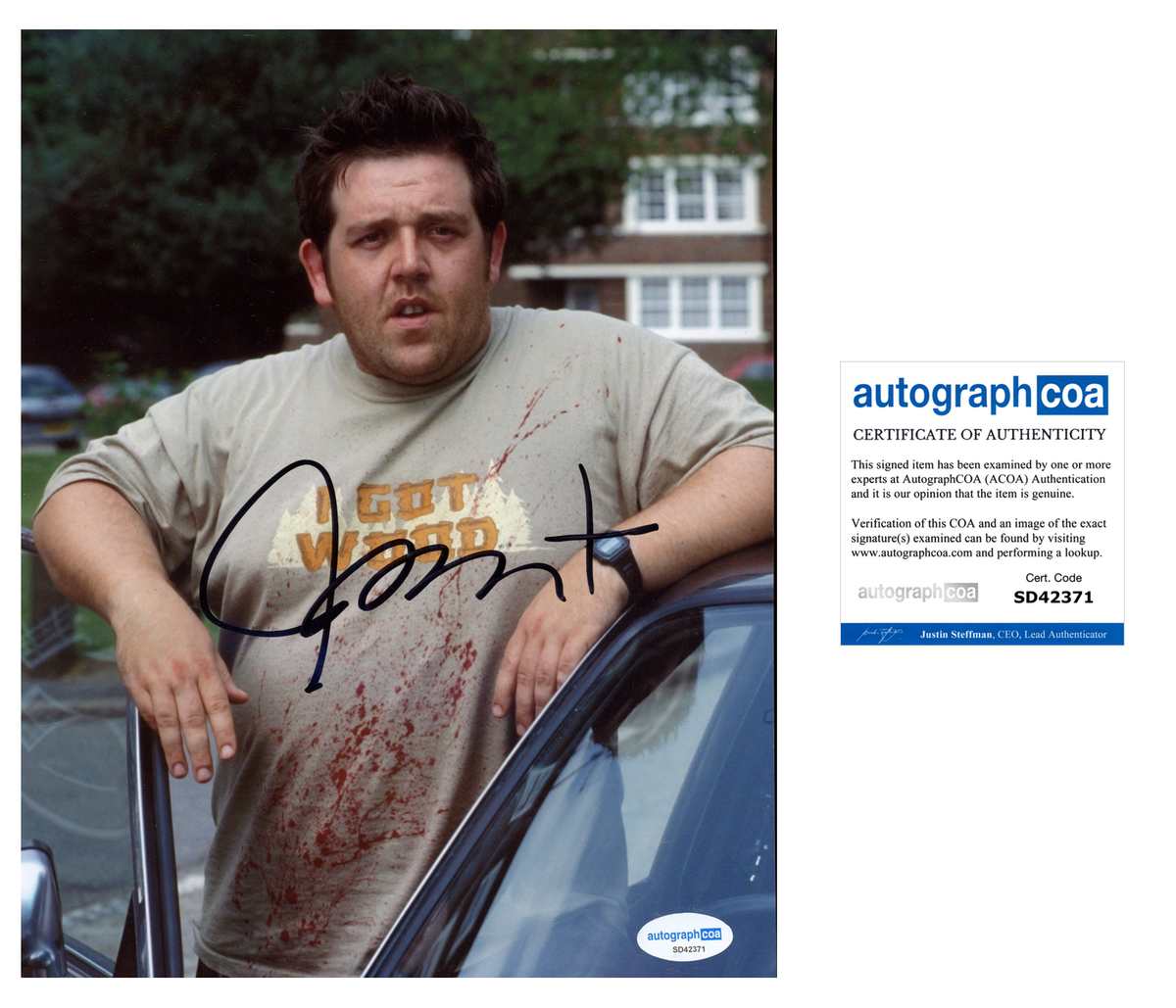 Nick Frost Shaun of the Dead Signed Autograph 8x10 Photo ACOA– Outlaw ...