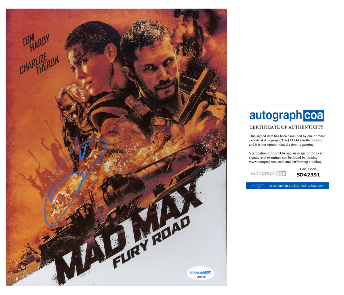 Tom Hardy Mad Max Signed Autograph 8x10 Photo ACOA | Outlaw Hobbies ...