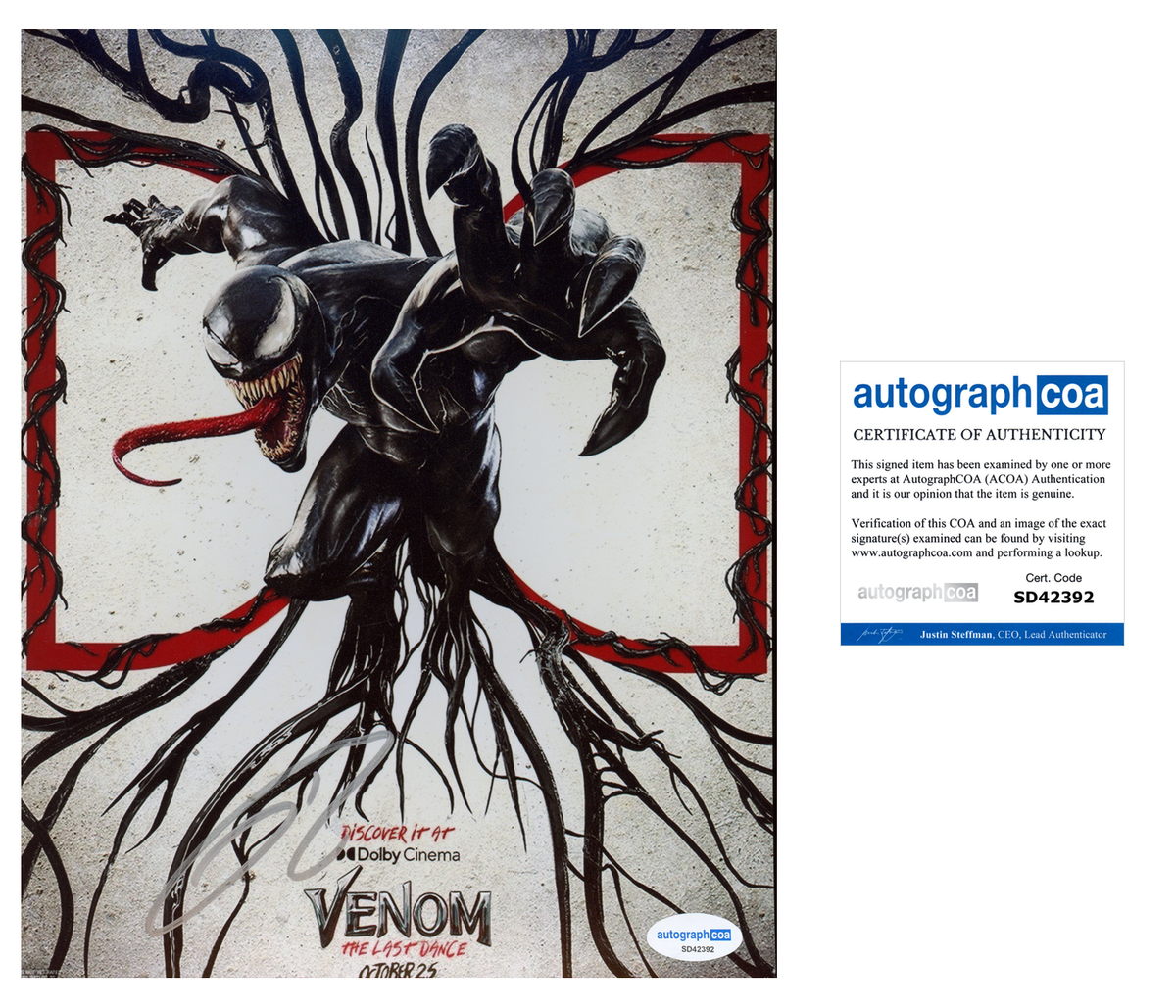 Tom Hardy Venom Signed Autograph 8x10 Photo ACOA | Outlaw Hobbies ...