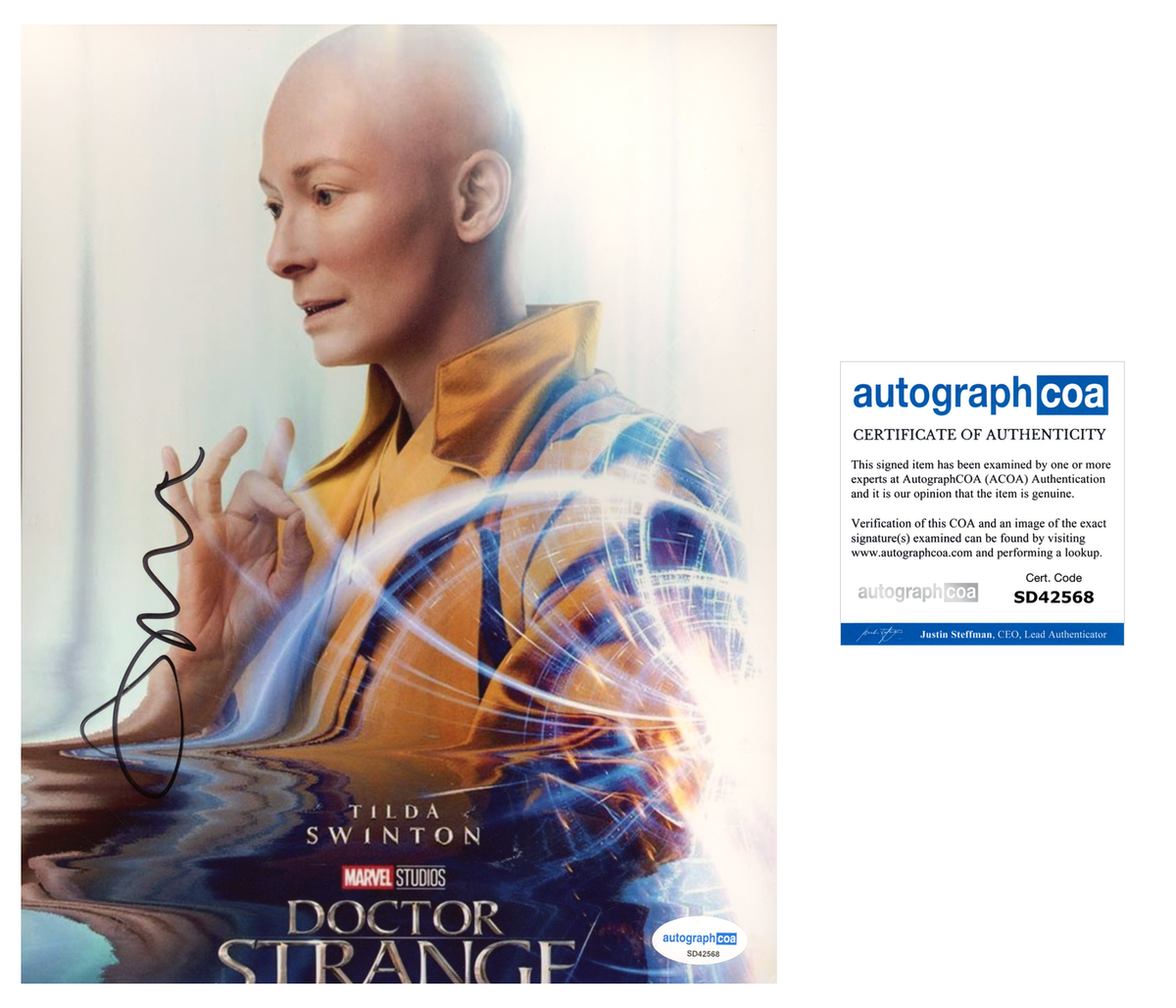 Tilda Swinton Doctor Strange Signed Autograph 8x10 Photo ACOA | Outlaw ...