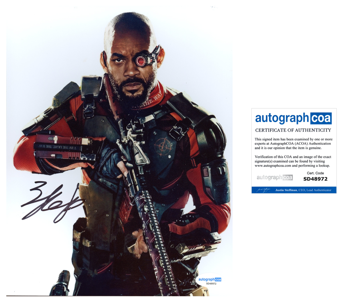 Will Smith Suicide Squad Signed Autograph 8x10 Photo ACOA | Outlaw ...