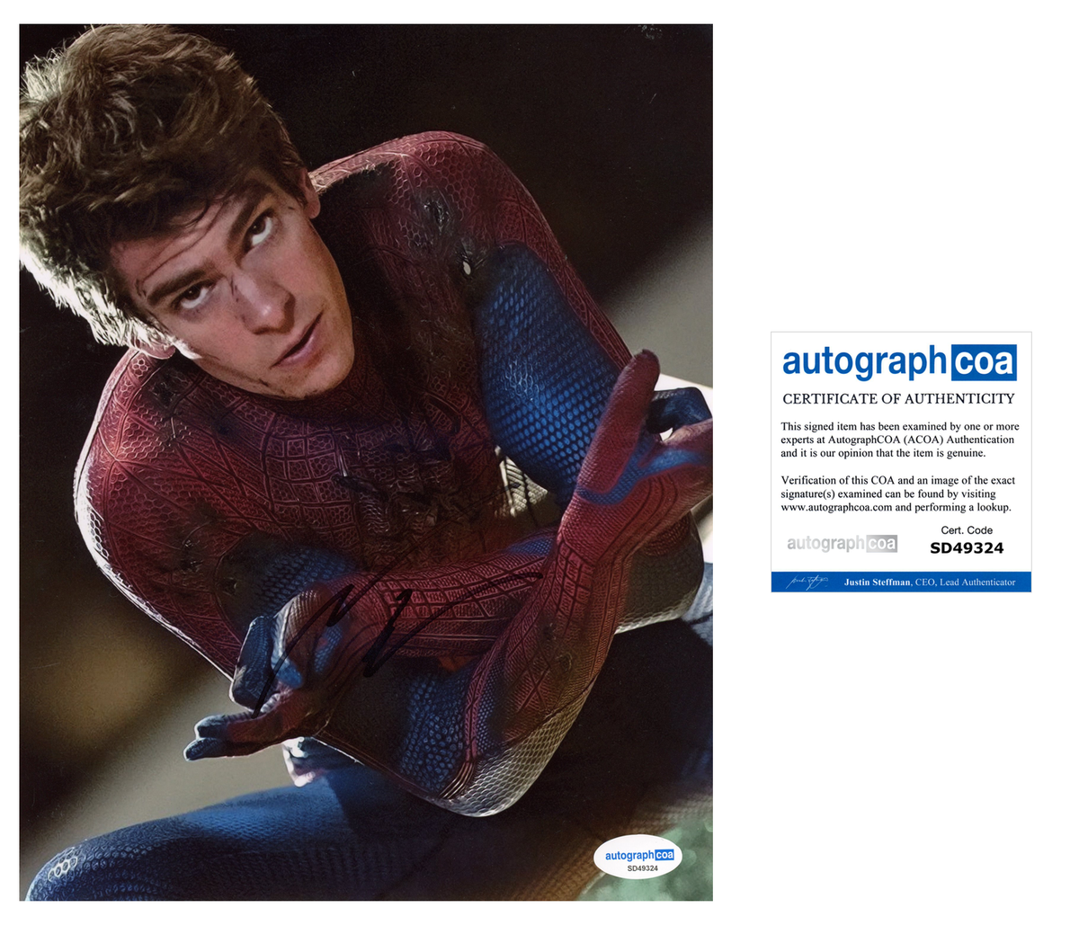 Andrew Garfield Spider-Man Signed Autograph 8x10 Photo ACOA | Outlaw ...
