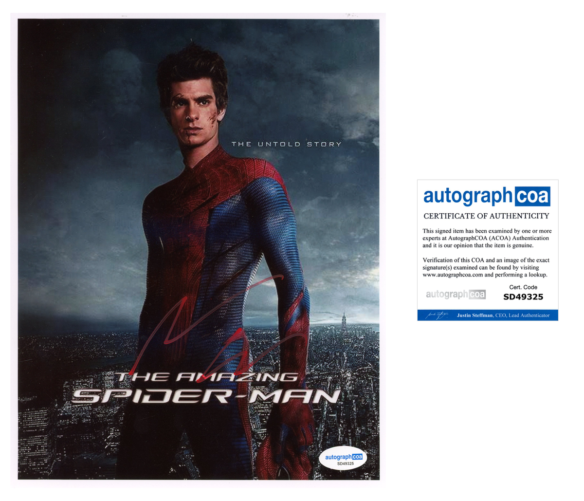 Andrew Garfield Spider-Man Signed Autograph 8x10 Photo ACOA | Outlaw ...