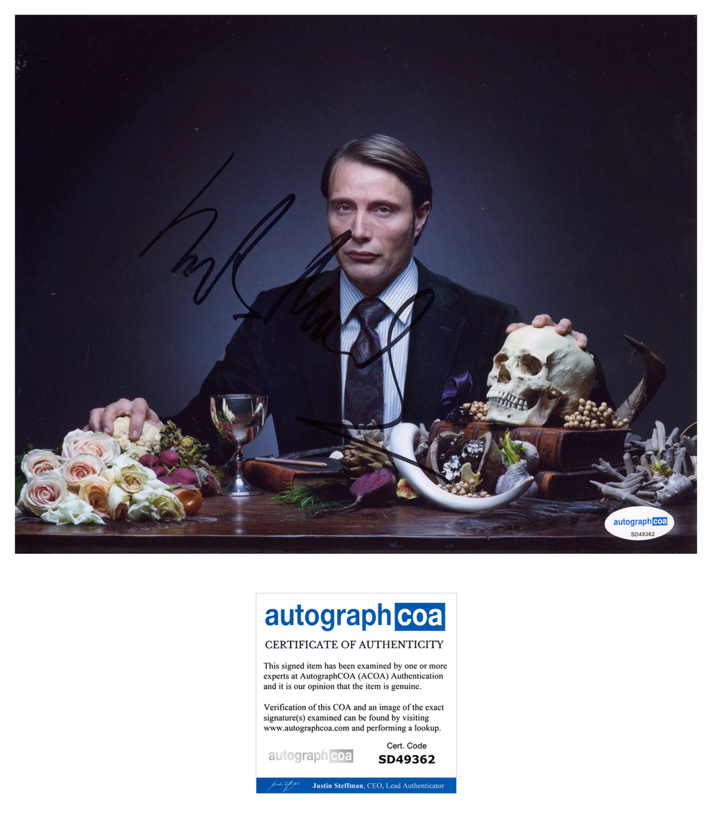 Mads Mikkelsen Hannibal Signed Autograph 8x10 Photo ACOA | Outlaw ...
