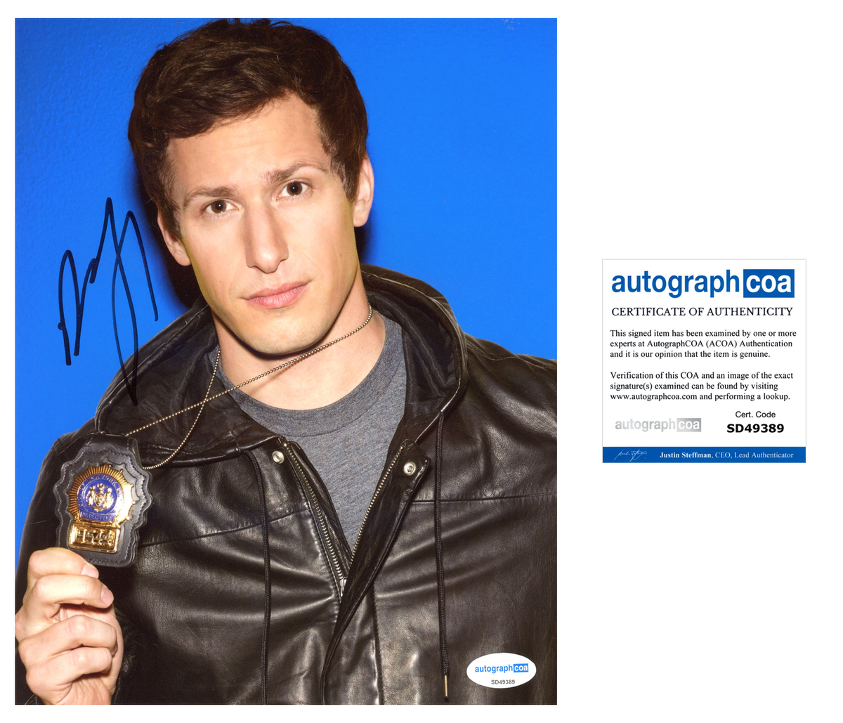 Andy Samberg Brooklyn 99 Signed Autograph 8x10 Photo ACOA | Outlaw ...