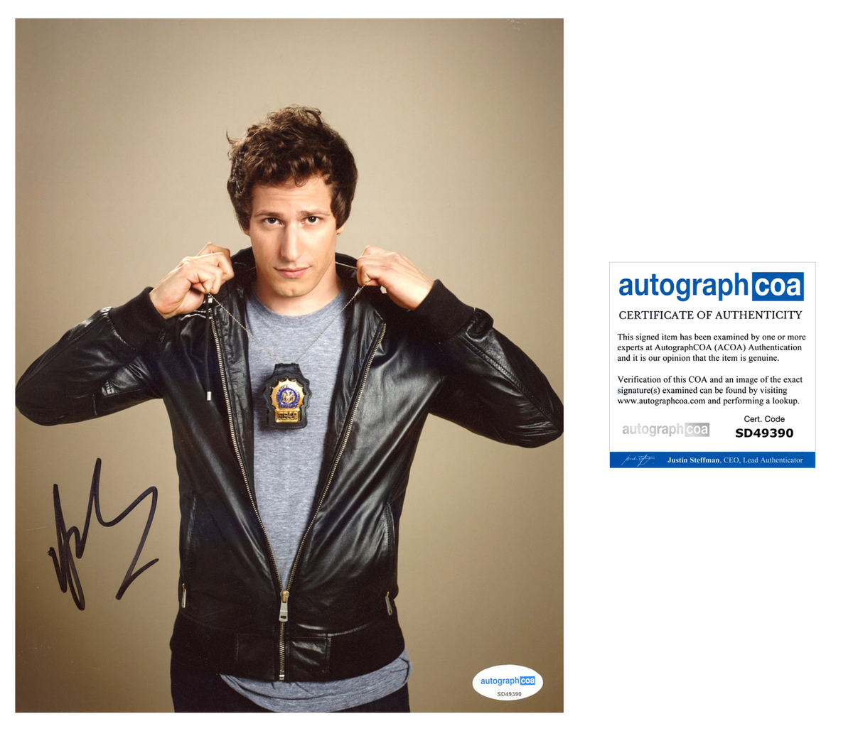 Andy Samberg Brooklyn 99 Signed Autograph 8x10 Photo ACOA | Outlaw ...