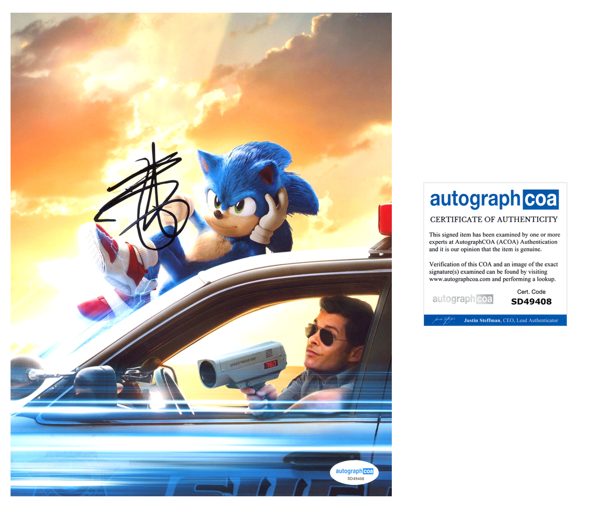 Ben Schwartz Sonic Signed Autograph 8x10 Photo ACOA | Outlaw Hobbies ...