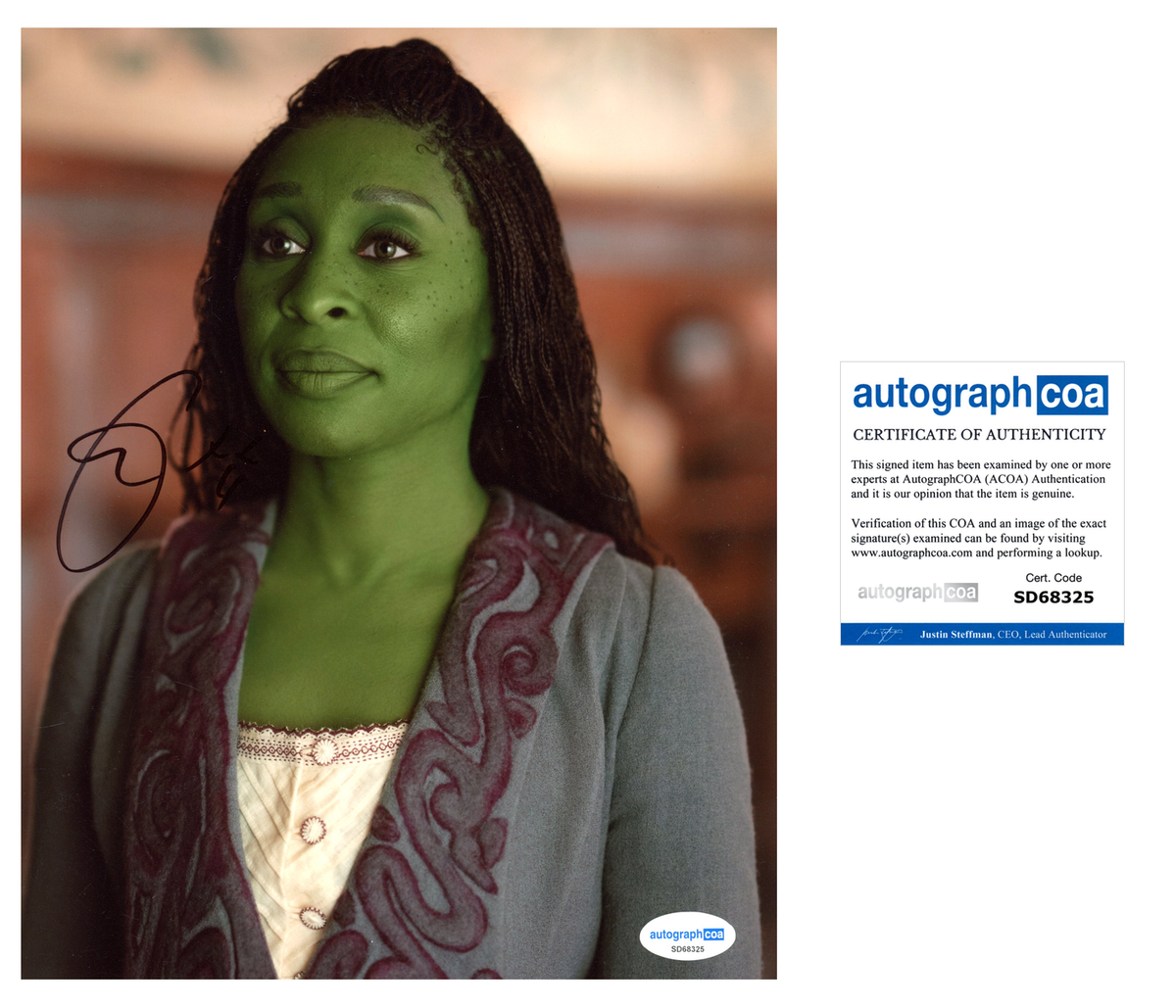 Cynthia Erivo Wicked Signed Autograph 8x10 Photo ACOA | Outlaw Hobbies ...