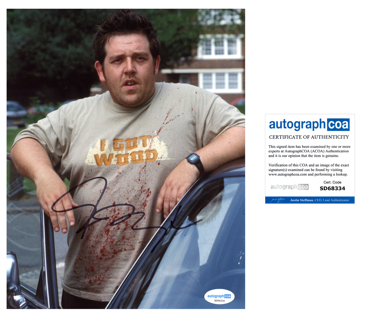 Nick Frost Shaun of the Dead Signed Autograph 8x10 Photo ACOA | Outlaw ...