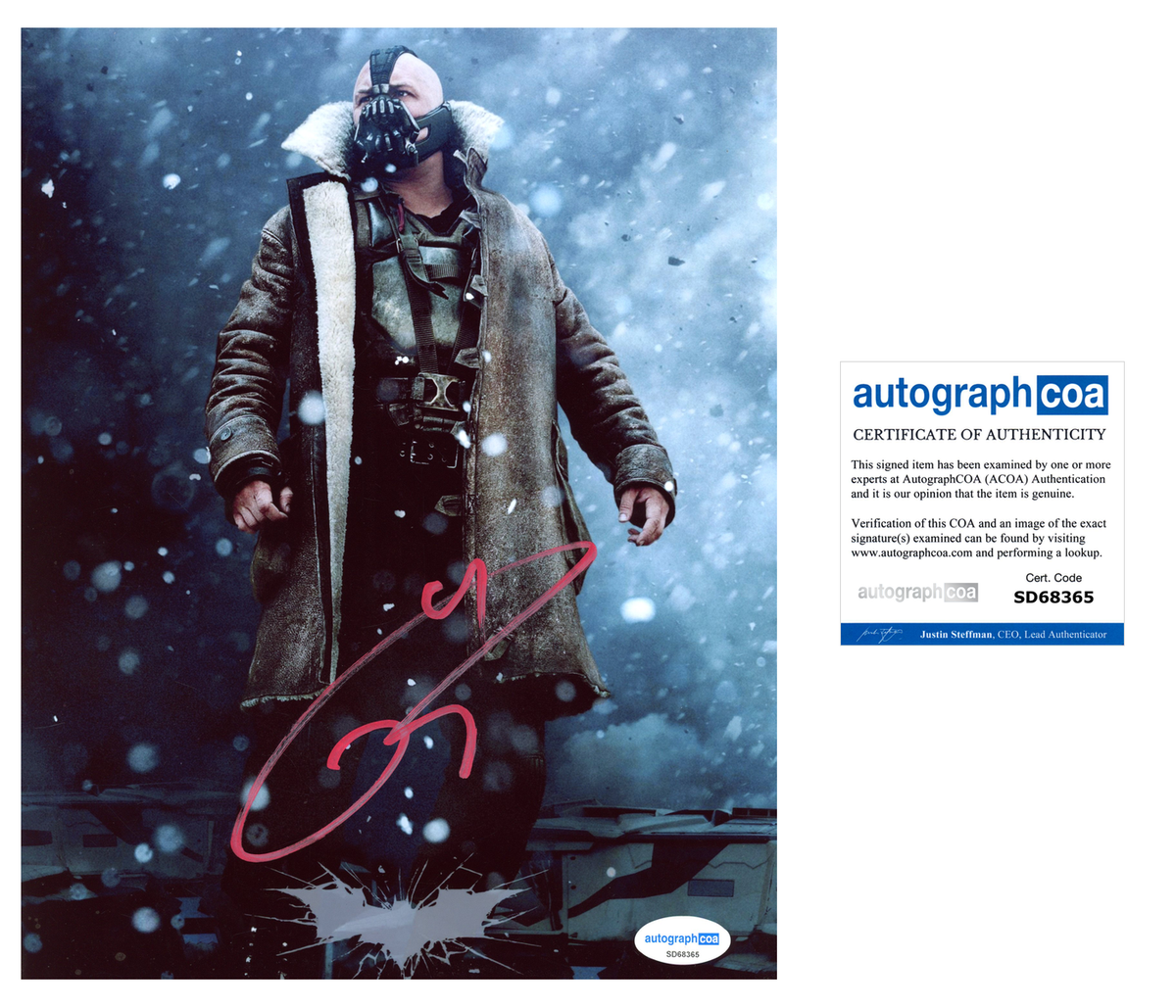 Tom Hardy Batman Signed Autograph 8x10 Photo ACOA | Outlaw Hobbies ...