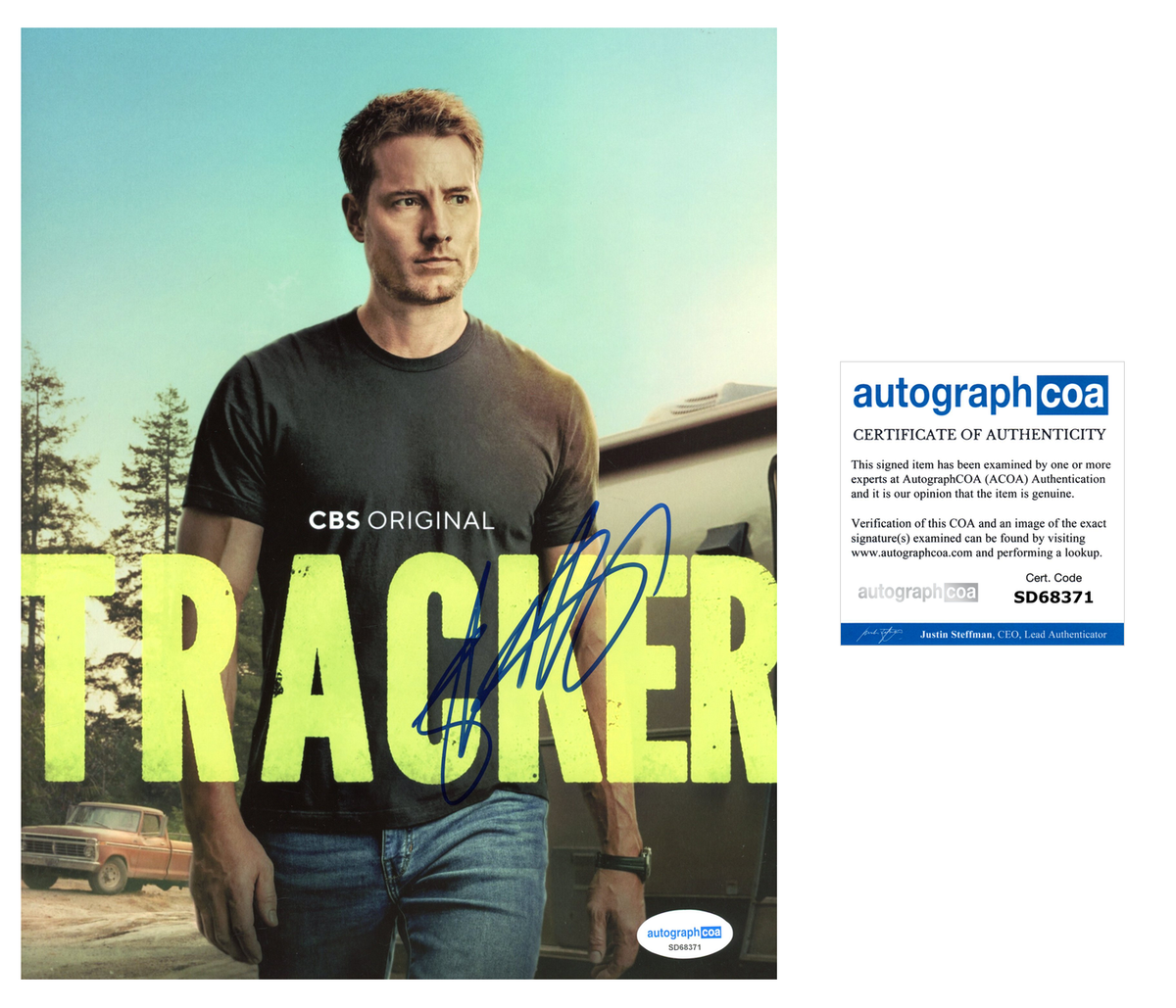 Justin Hartley Tracker Signed Autograph 8x10 Photo ACOA | Outlaw ...