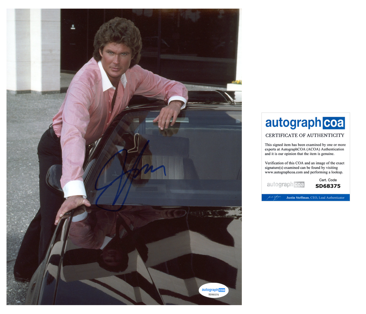 David Hasselhoff Knight Rider Signed Autograph 8x10 Photo ACOA | Outlaw ...
