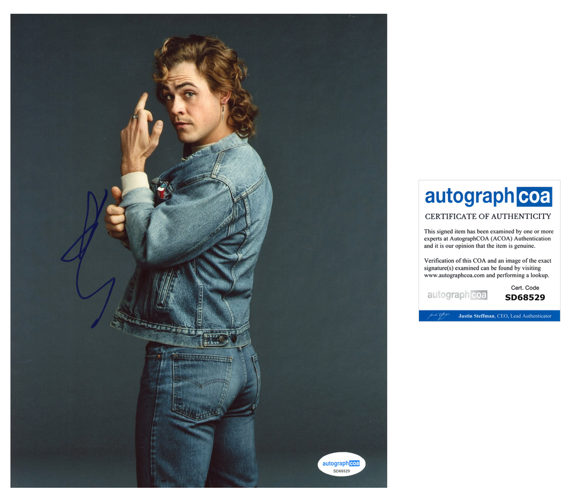 Dacre Montgomery Stranger Things Signed Autograph 8x10 Photo ACOA ...
