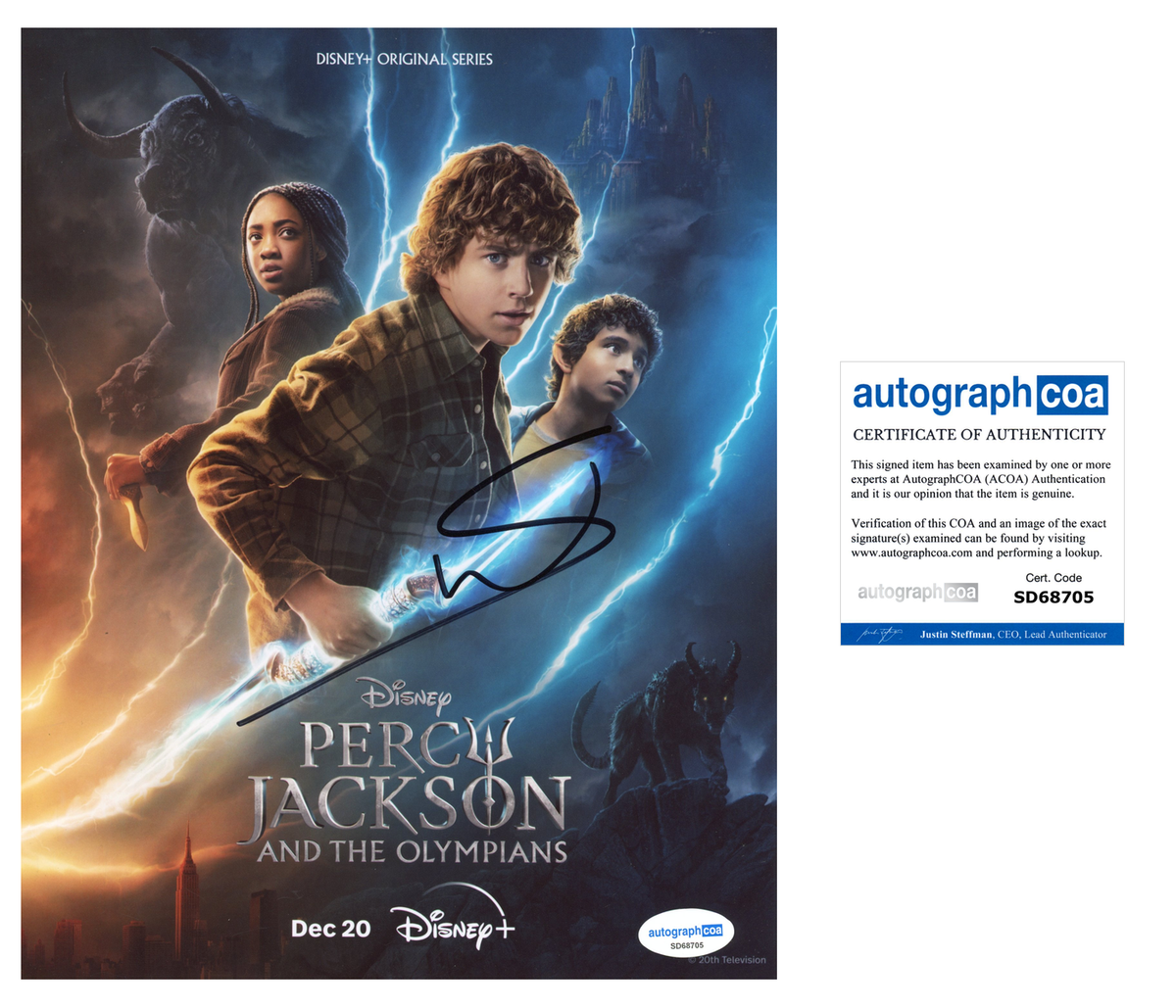 Walker Scobell Percy Jackson Signed Autograph 8x10 Photo ACOA | Outlaw ...