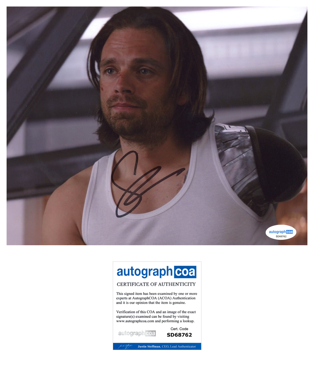 Sebastian Stan Winter Soldier Avengers Signed Autograph 8x10 Photo ACOA ...