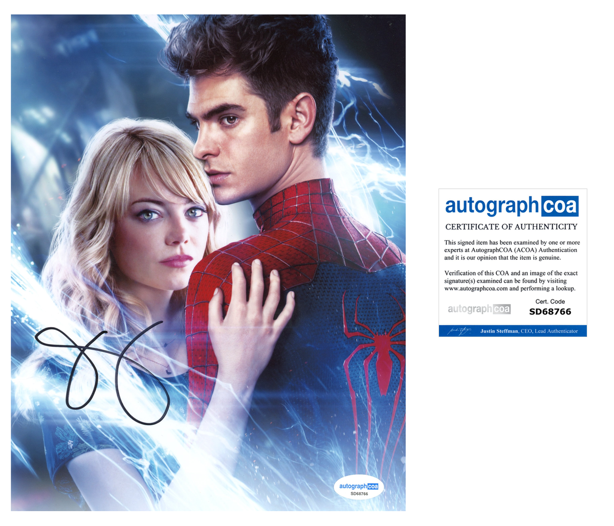 Emma Stone Spiderman Signed Autograph 8x10 Photo ACOA | Outlaw Hobbies ...