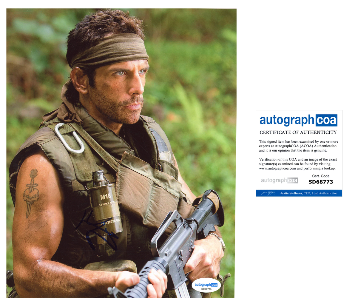 Ben Stiller Tropic Thunder Signed Autograph 8x10 Photo ACOA | Outlaw ...