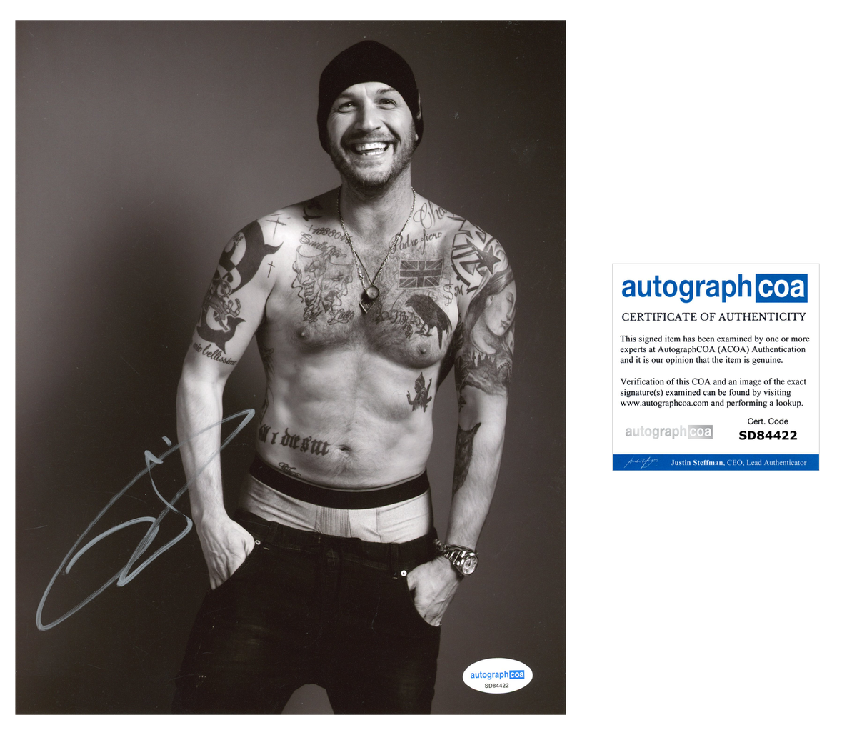 Tom Hardy Signed Autograph 8x10 Photo ACOA | Outlaw Hobbies Authentic ...