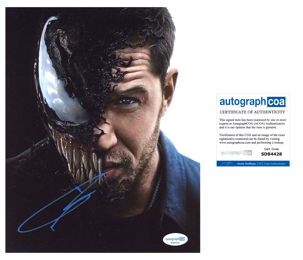 Tom Hardy Venom Signed Autograph 8x10 Photo ACOA | Outlaw Hobbies ...