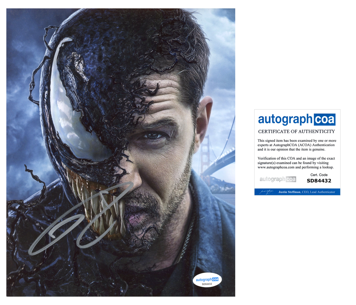Tom Hardy Venom Signed Autograph 8x10 Photo ACOA | Outlaw Hobbies ...