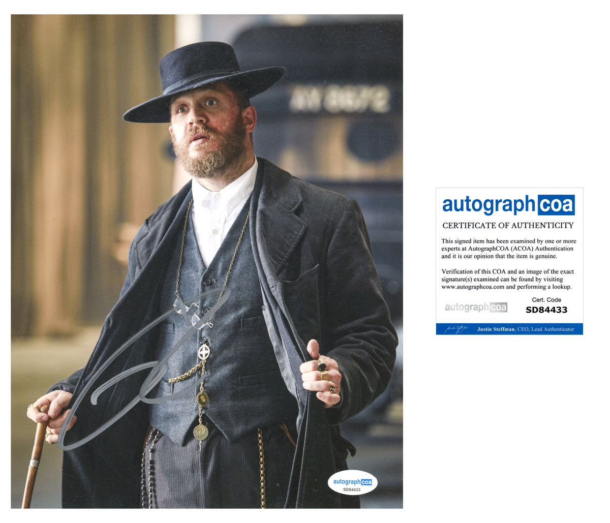 Tom Hardy Peaky Blinders Signed Autograph 8x10 Photo ACOA | Outlaw ...