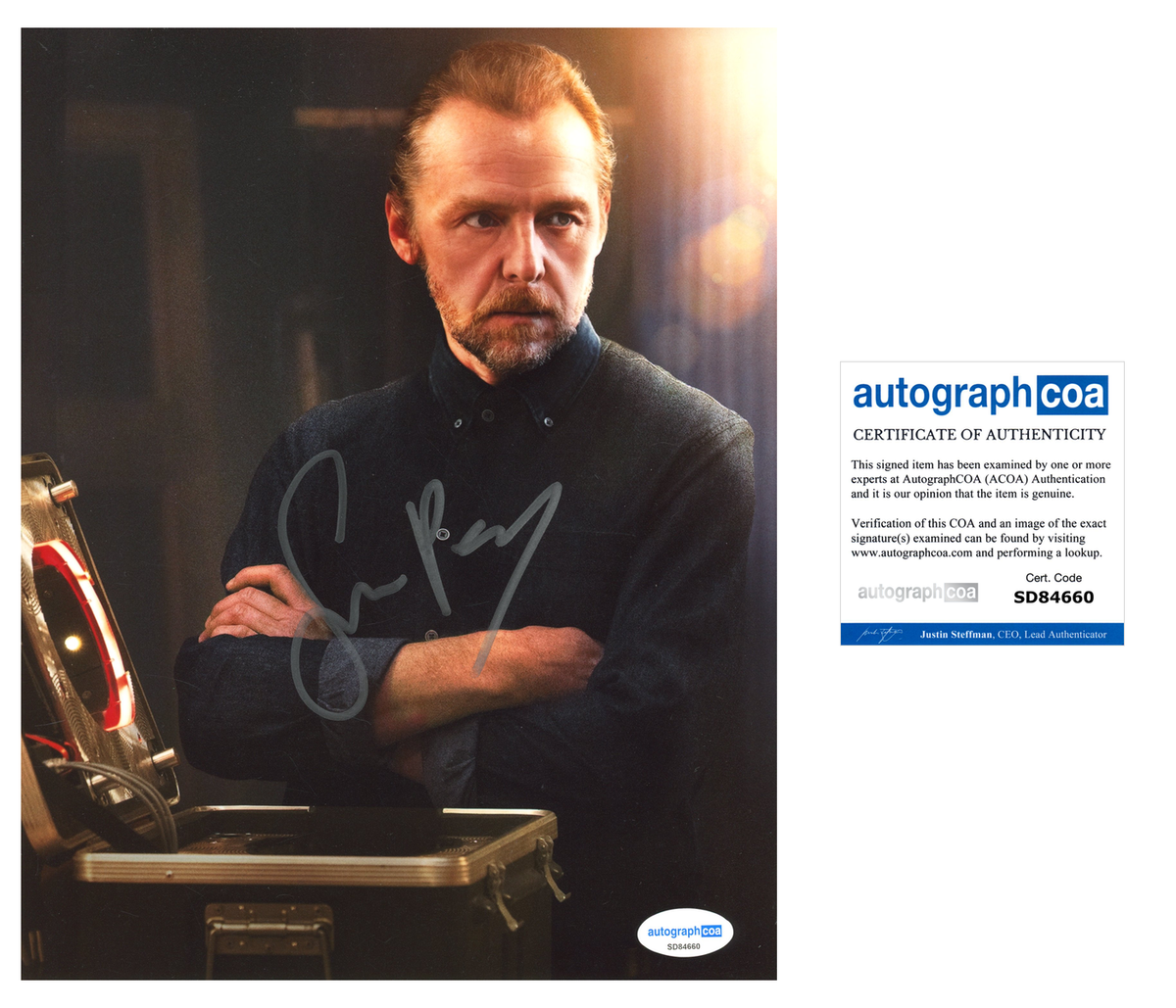 Simon Pegg Mission Impossible Signed Autograph 8x10 Photo ACOA | Outlaw ...