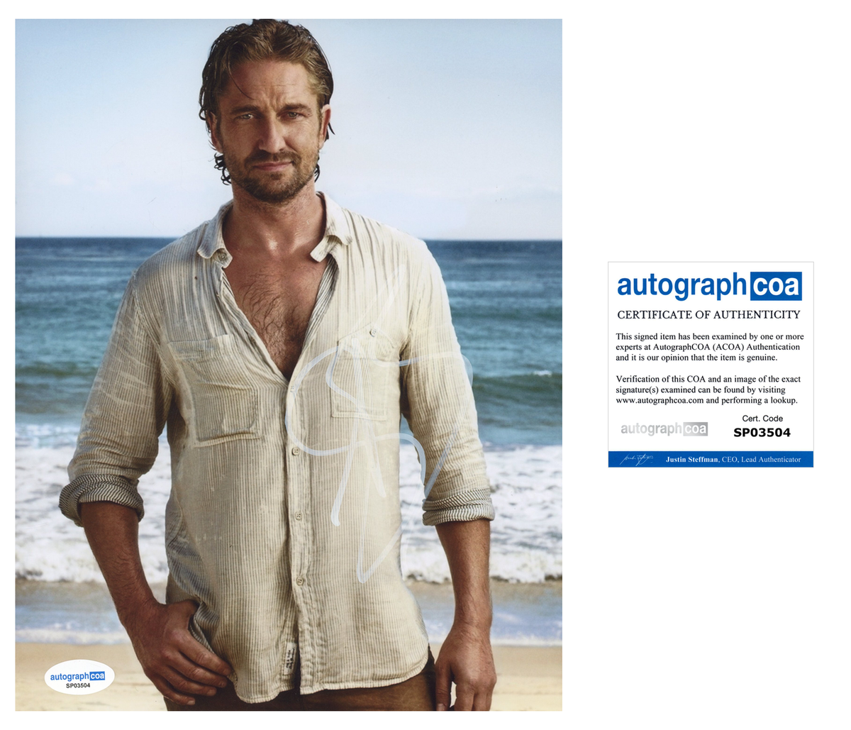 Gerard Butler Signed Autograph 8x10 Photo ACOA | Outlaw Hobbies ...