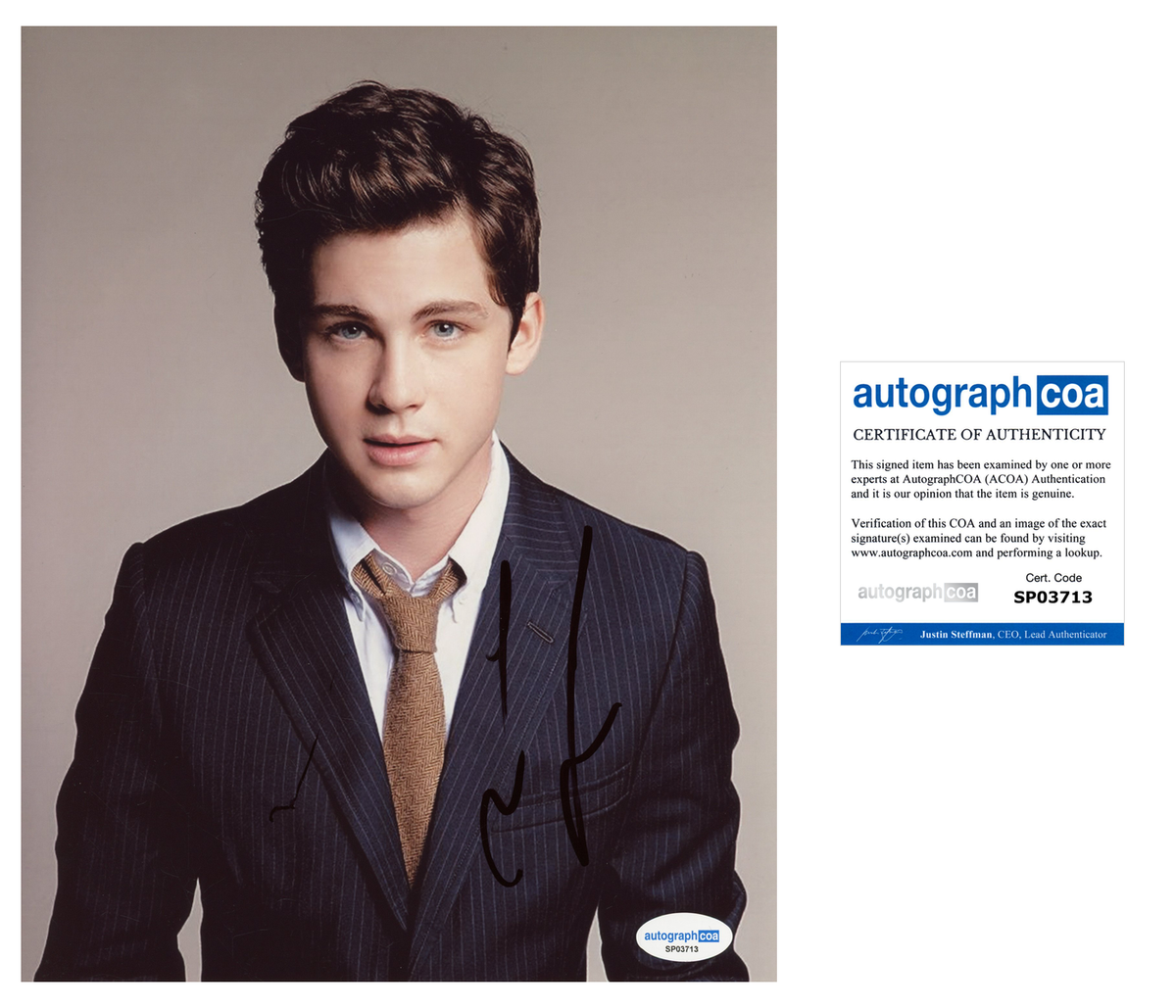 Logan Lerman Signed Autograph 8x10 Photo ACOA | Outlaw Hobbies ...