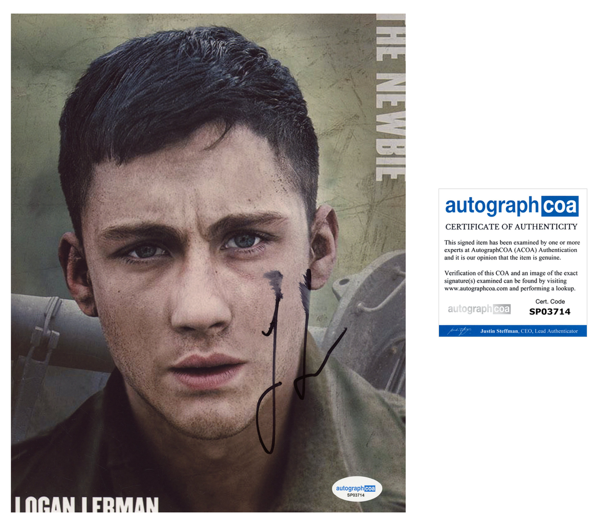Logan Lerman Fury Signed Autograph 8x10 Photo ACOA | Outlaw Hobbies ...